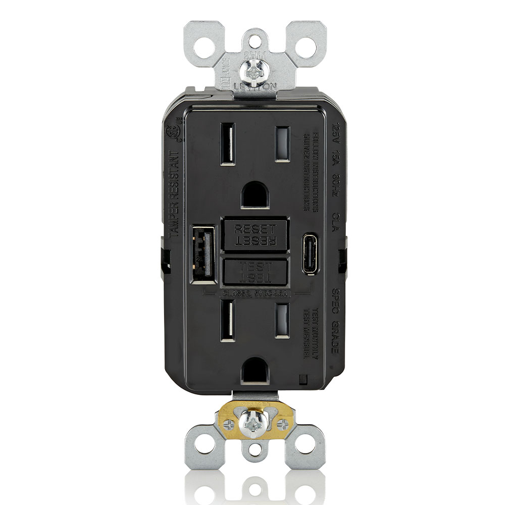 Leviton GUAC1-E 15A Gfci Combo Type Ac Usb Bk Dist | Gordon Electric ...