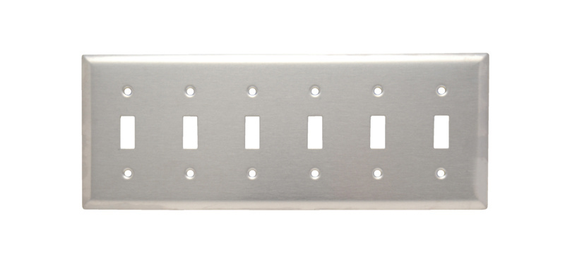 Pass & Seymour SS6 6Gang Wall Plate, Toggle, Standard - 302/304 ...