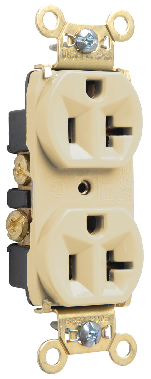 P&S PS5362-I Heavy Duty Duplex Receptacle 20A 125Vac Ivory | Gordon ...